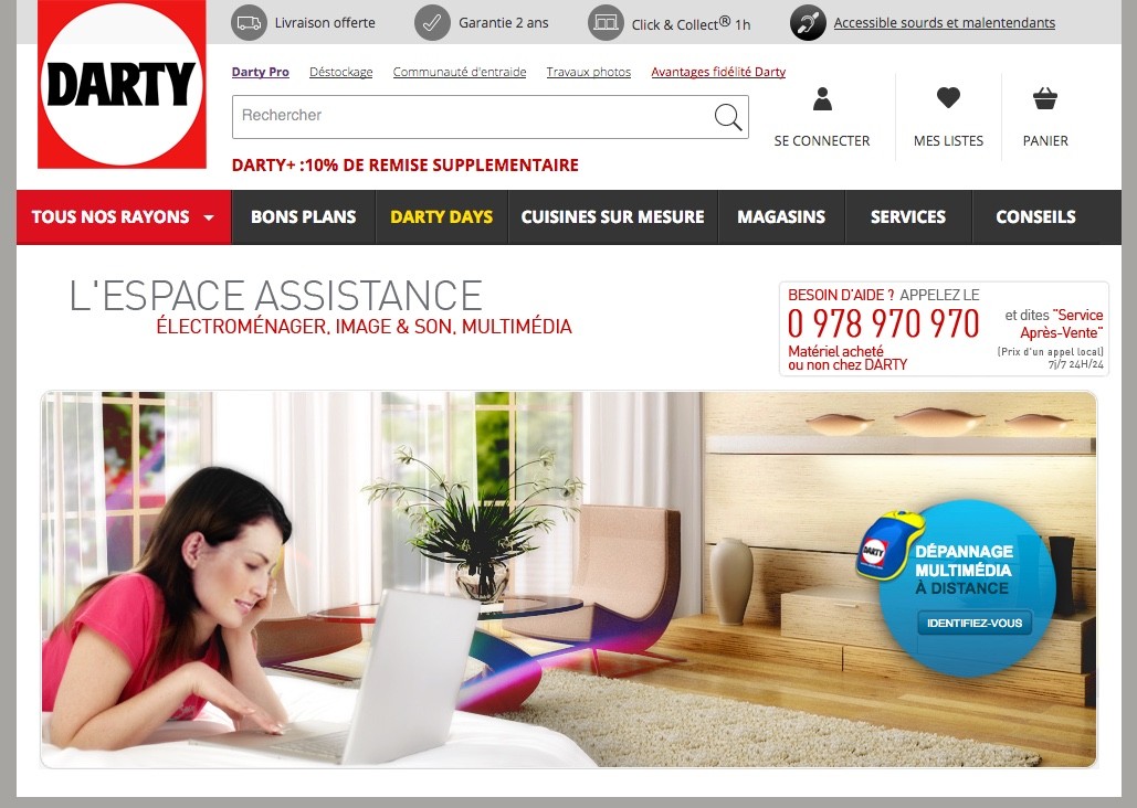 Comment appeler darty sans payer
